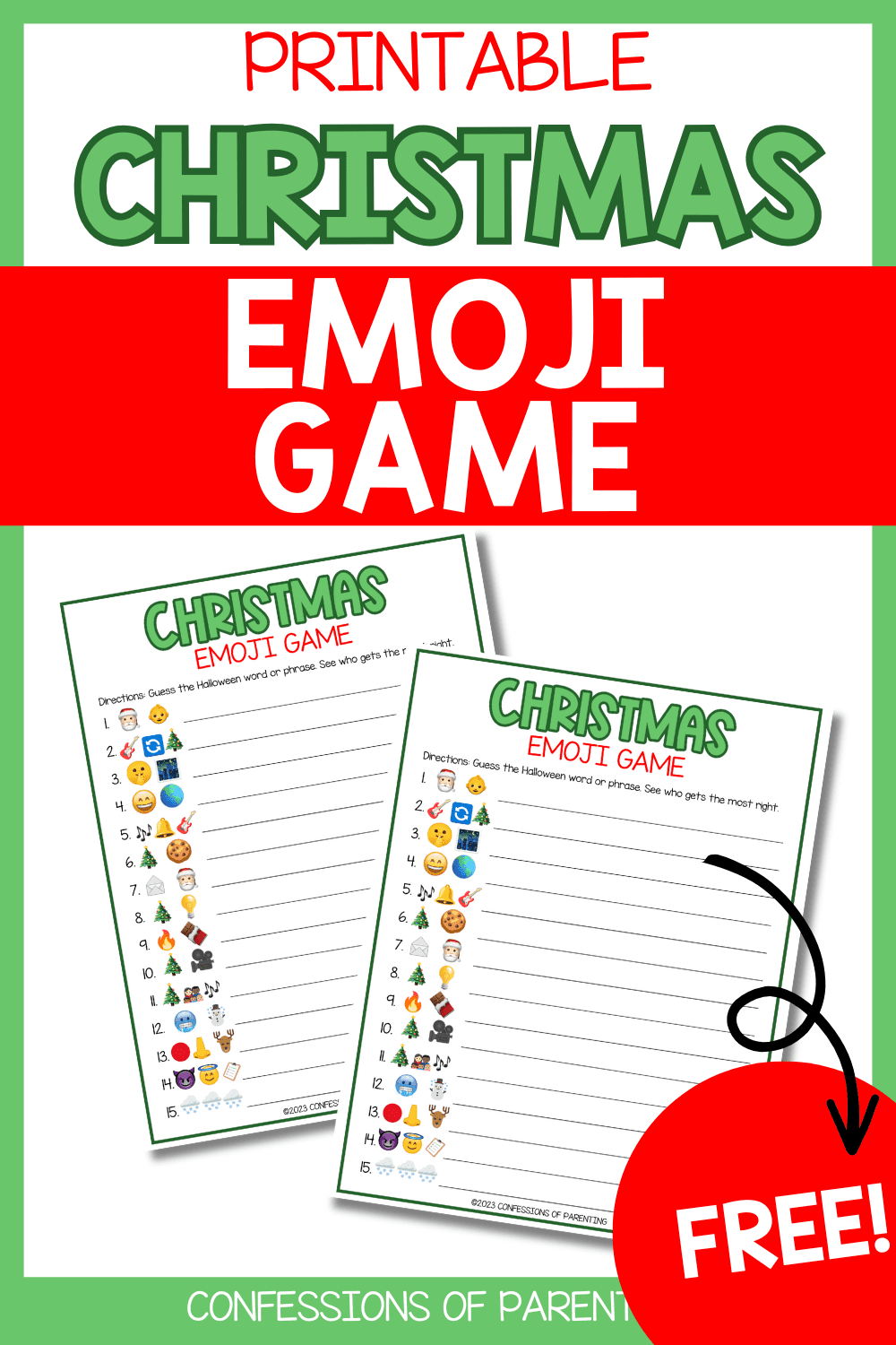 Fun Christmas Emoji Game [Free Printable]