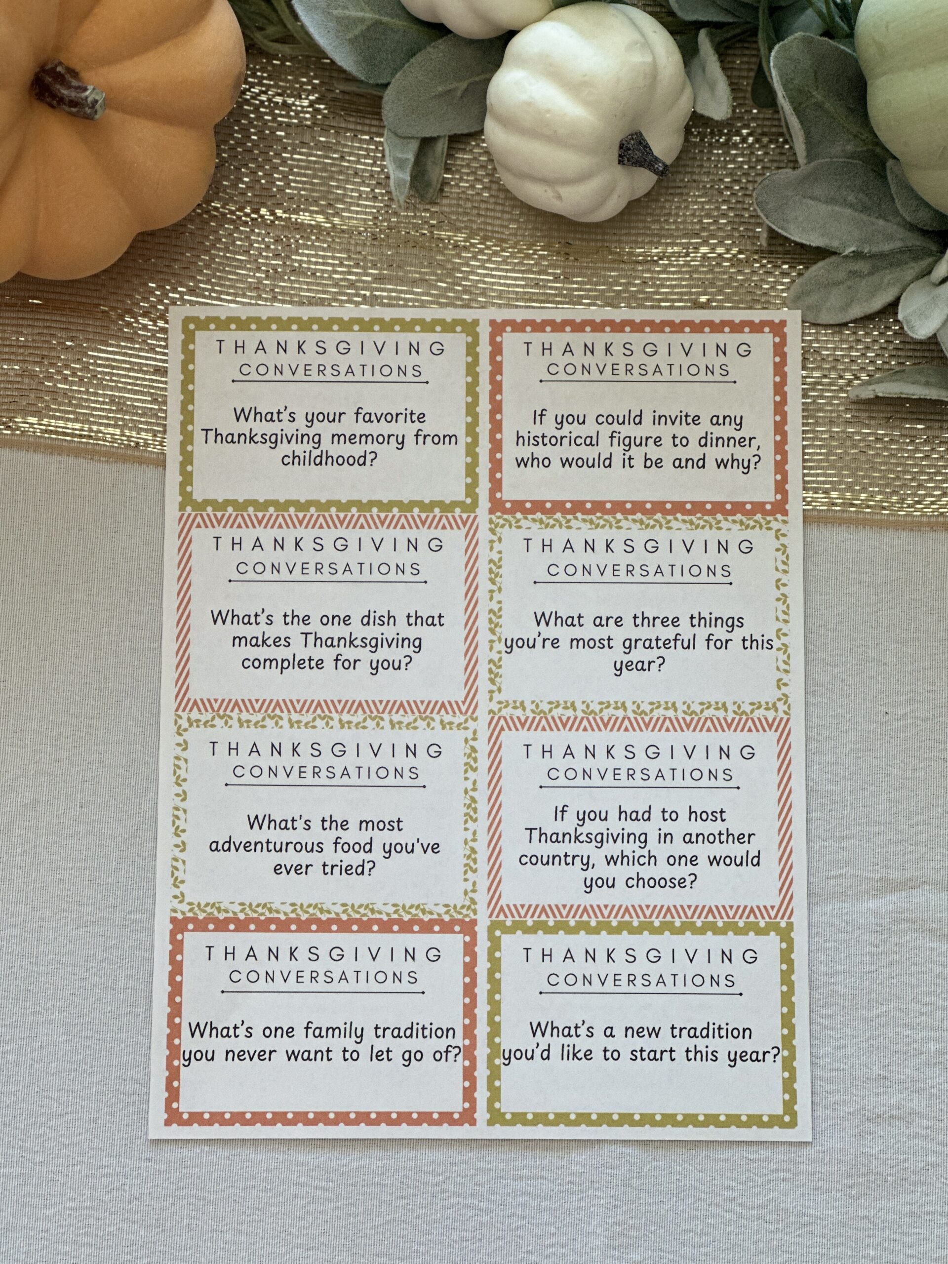 240+ Thanksgiving Conversation Starters [Printable Cards]