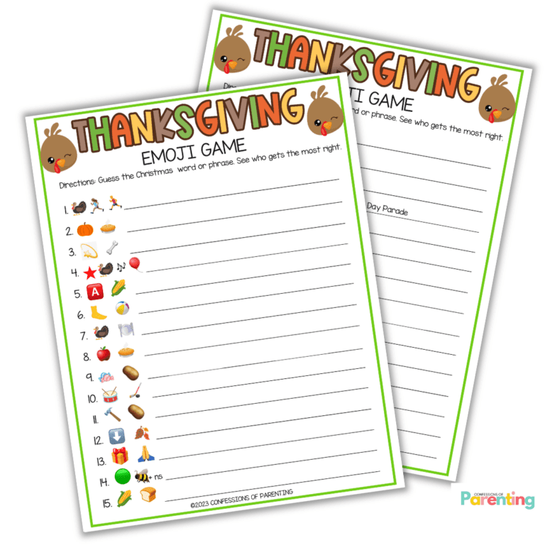 Fun Thanksgiving Emoji Game [Free Printable]