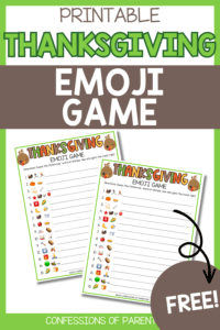 Fun Thanksgiving Emoji Game [Free Printable]