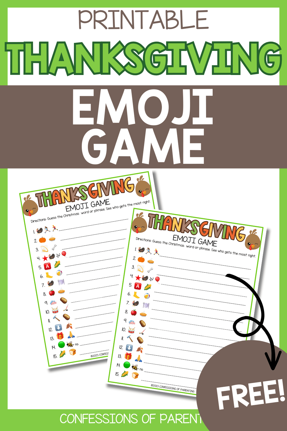 Fun Thanksgiving Emoji Game [Free Printable]
