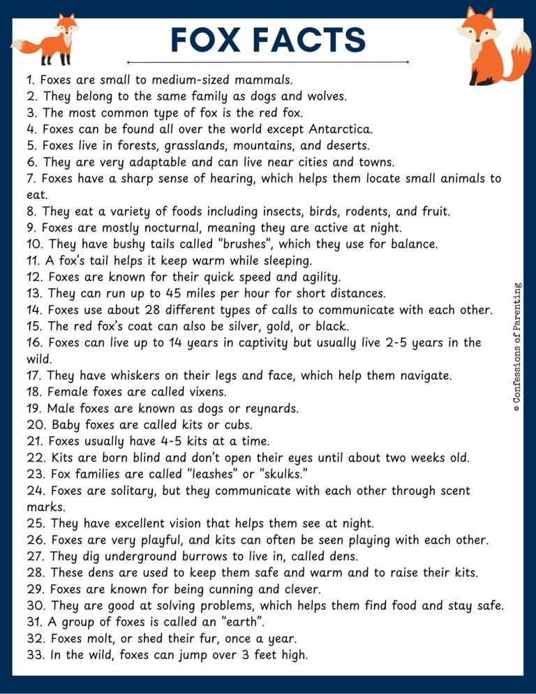 100 Great Fox Facts + Trivia Questions [Free Printable]