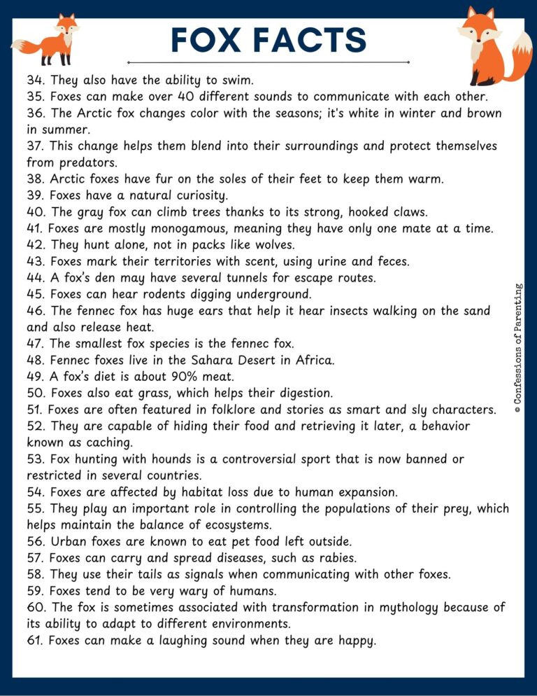 100 Great Fox Facts + Trivia Questions [Free Printable]