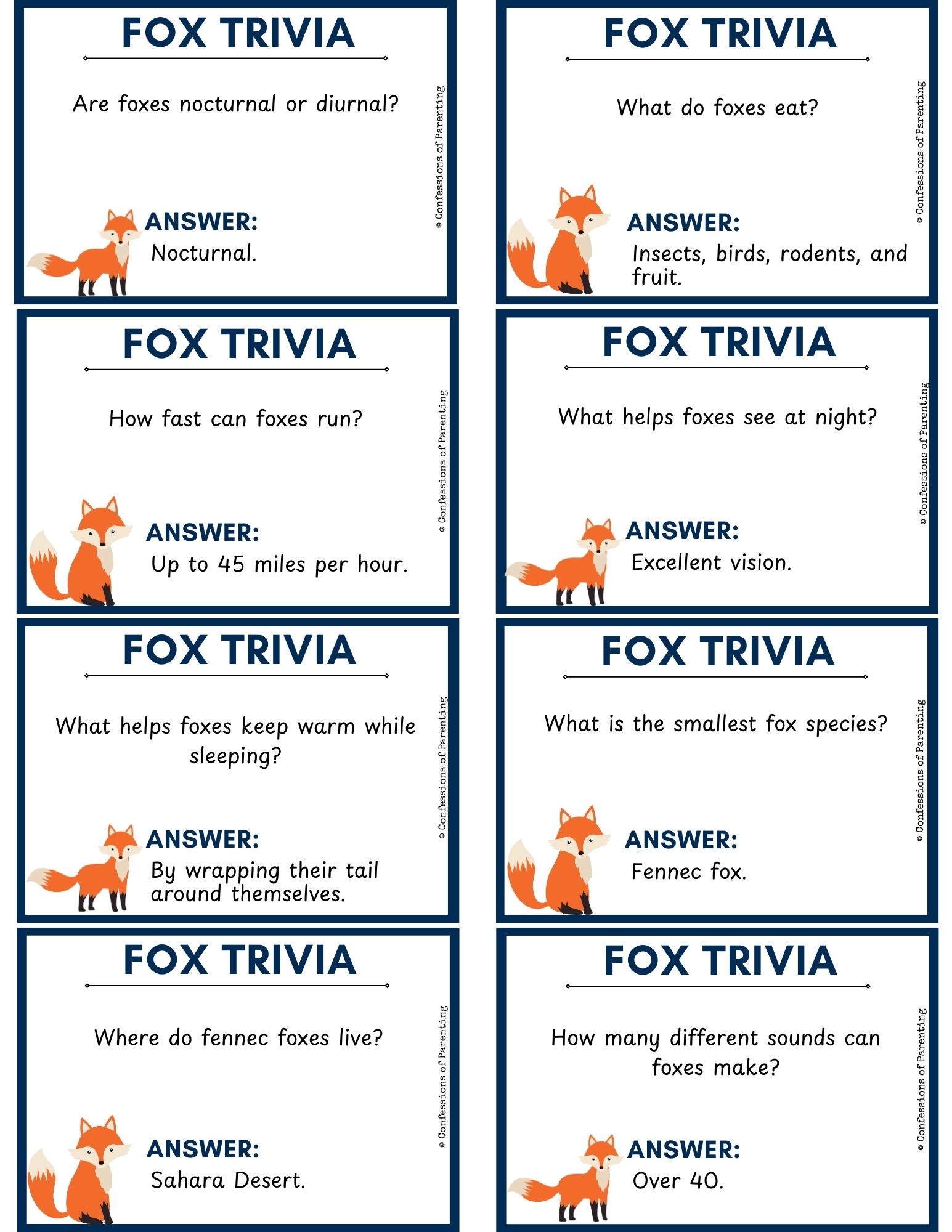 100 Great Fox Facts + Trivia Questions [Free Printable]