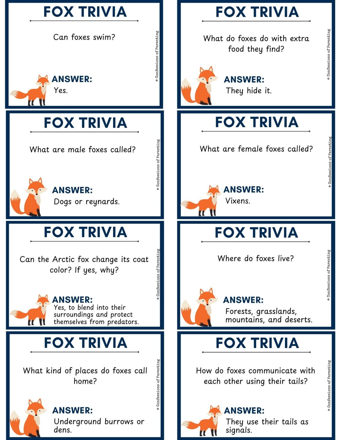 100 Great Fox Facts + Trivia Questions [Free Printable]