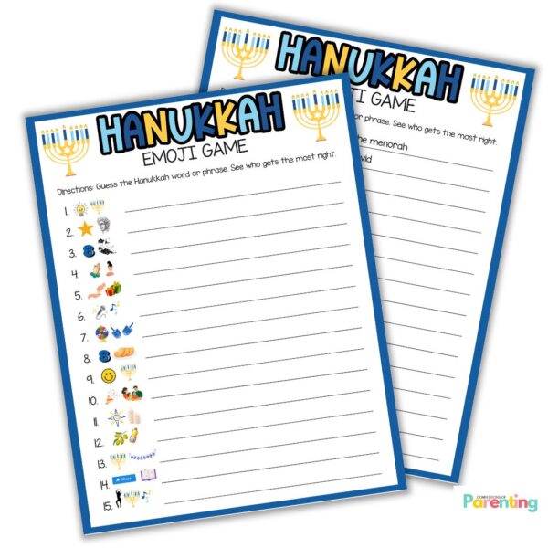 Fun Hanukkah Emoji Game [Free Printable]