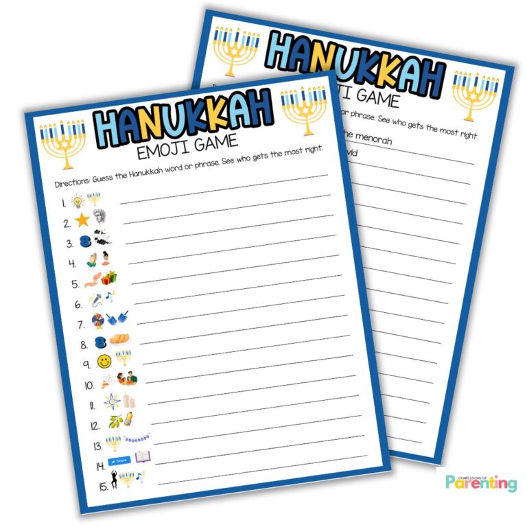 Fun Hanukkah Emoji Game [Free Printable]