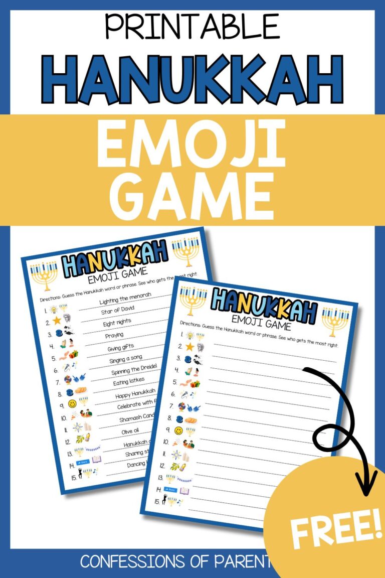 Fun Hanukkah Emoji Game [Free Printable]