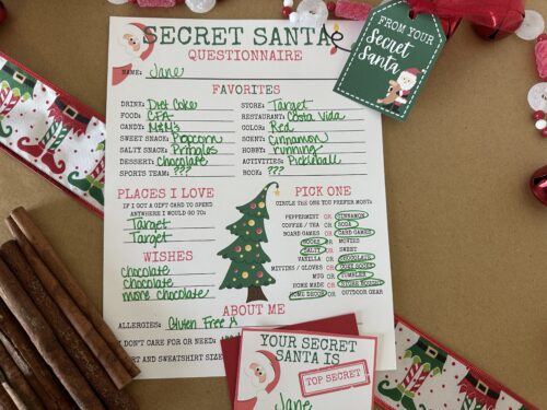 Free Secret Santa Questionnaire Printable