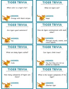 100 Great Tiger Facts + Trivia Questions [Free Printable]