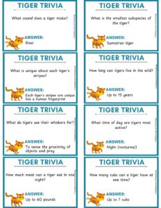 100 Great Tiger Facts + Trivia Questions [Free Printable]