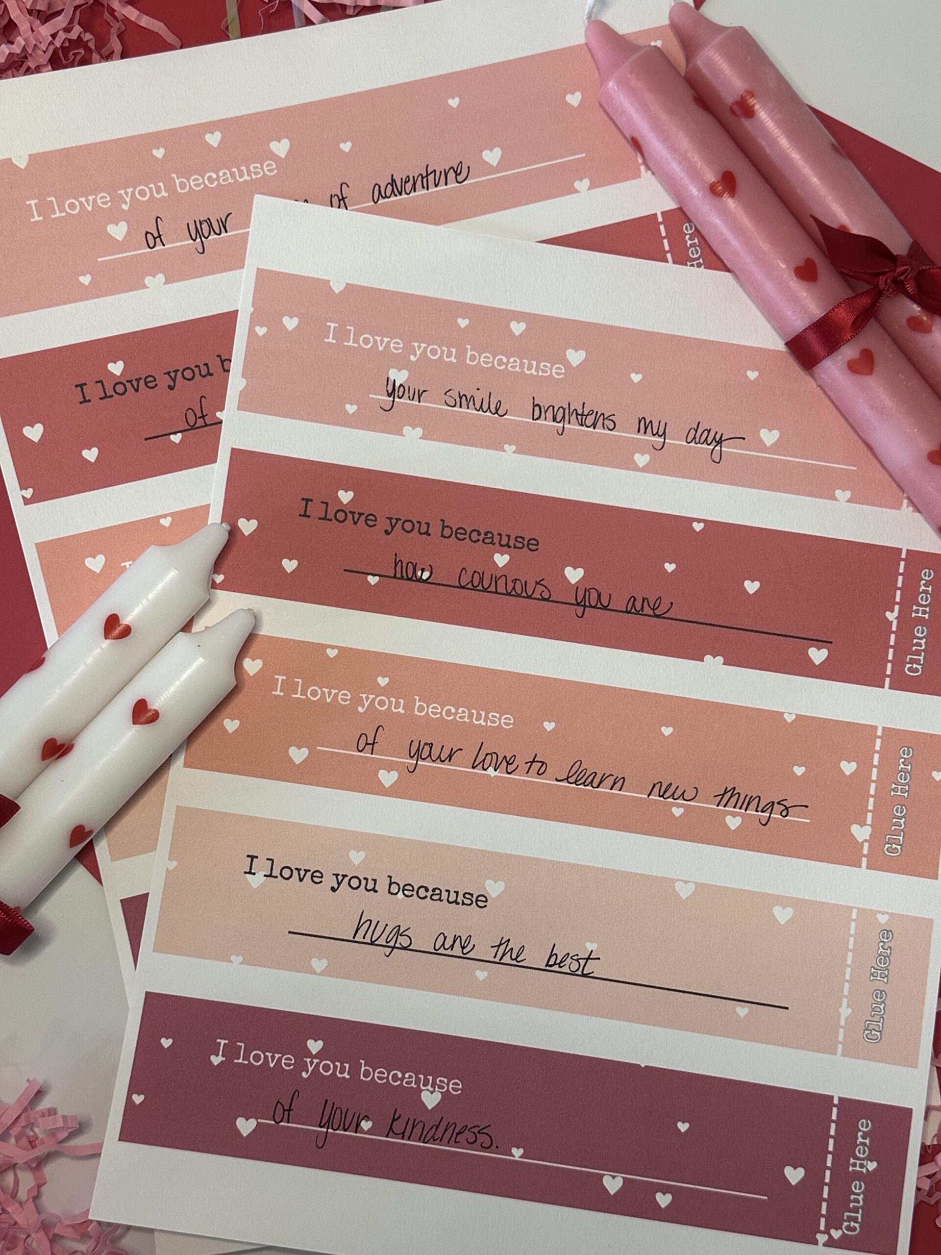 I Love You Because Countdown Chain for Valentine's Day