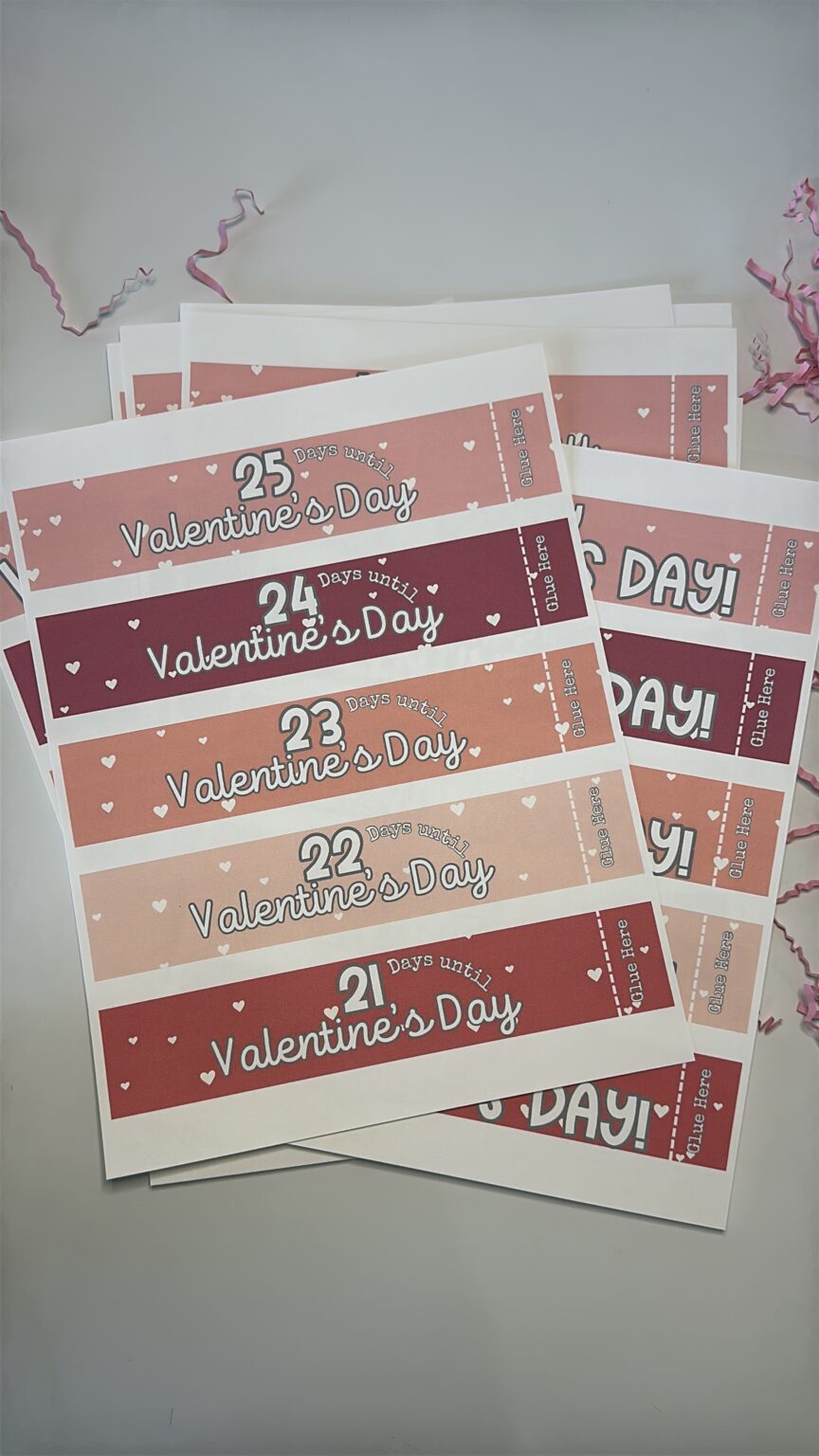 Free Valentine's Day Countdown Chain Printable