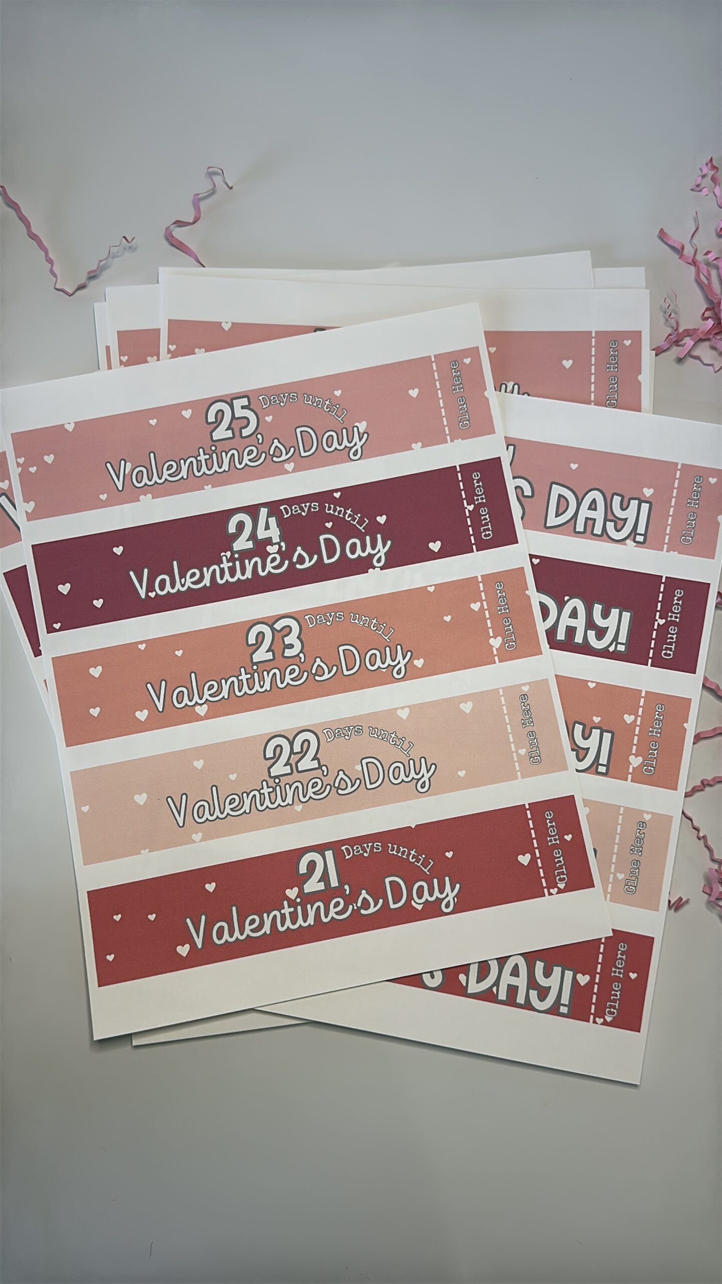 Free Valentine's Day Countdown Chain Printable