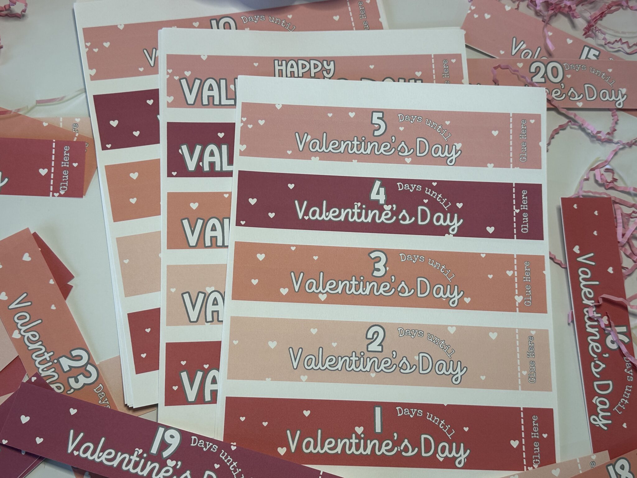 Free Valentine's Day Countdown Chain Printable