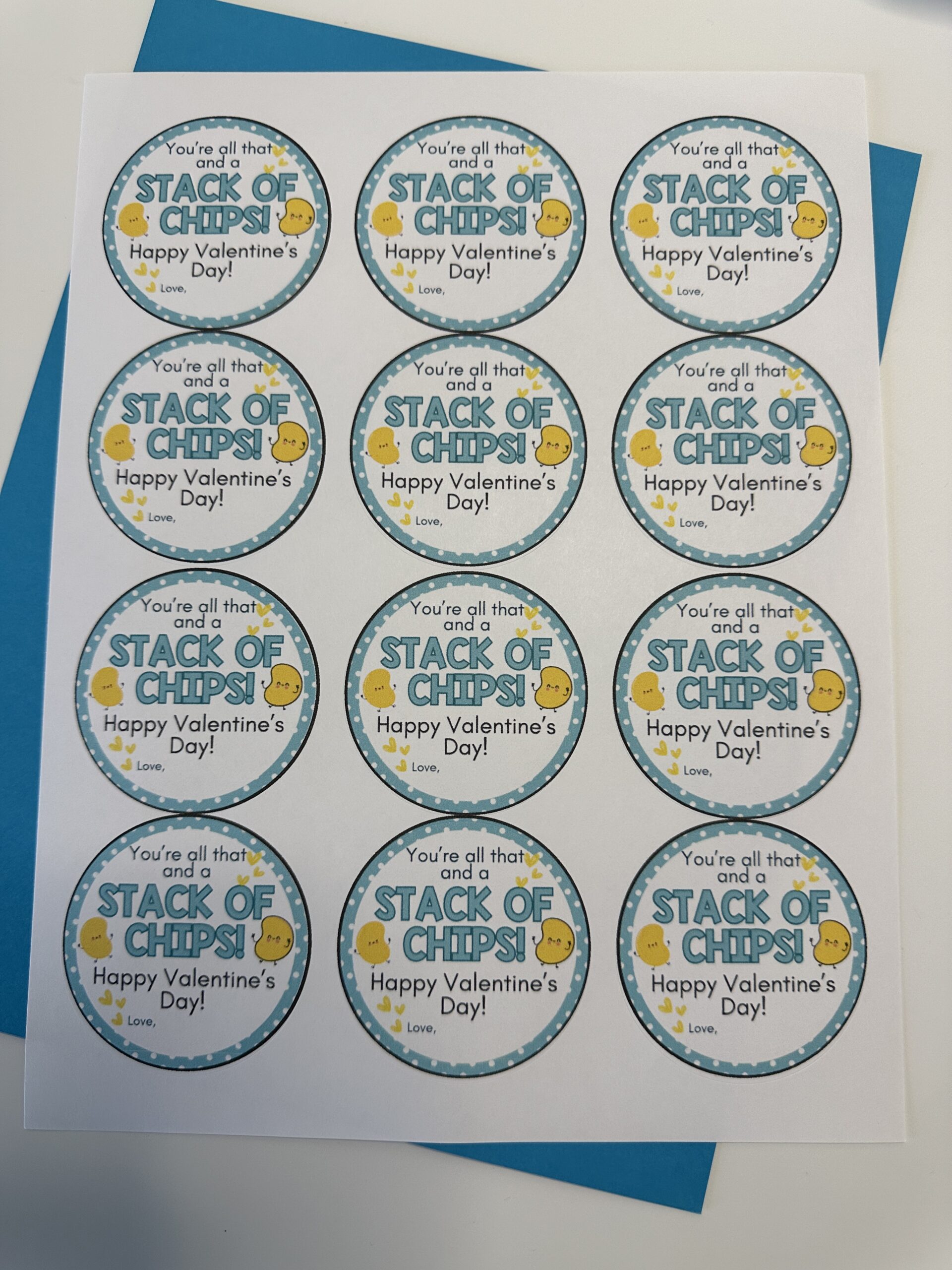 14 Editable You're All That And A Stack of Chips Labels