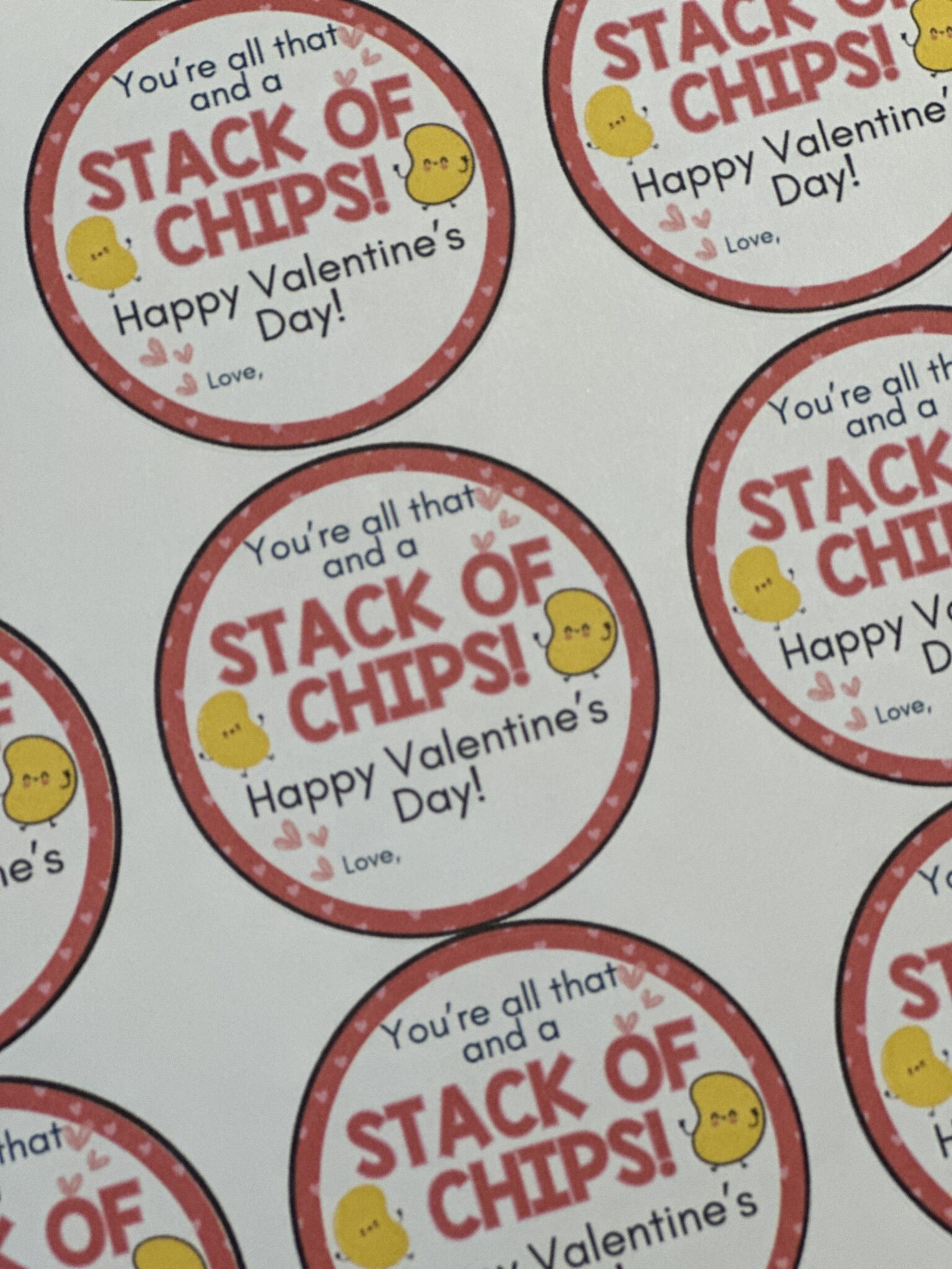 14 Editable You're All That And A Stack of Chips Labels