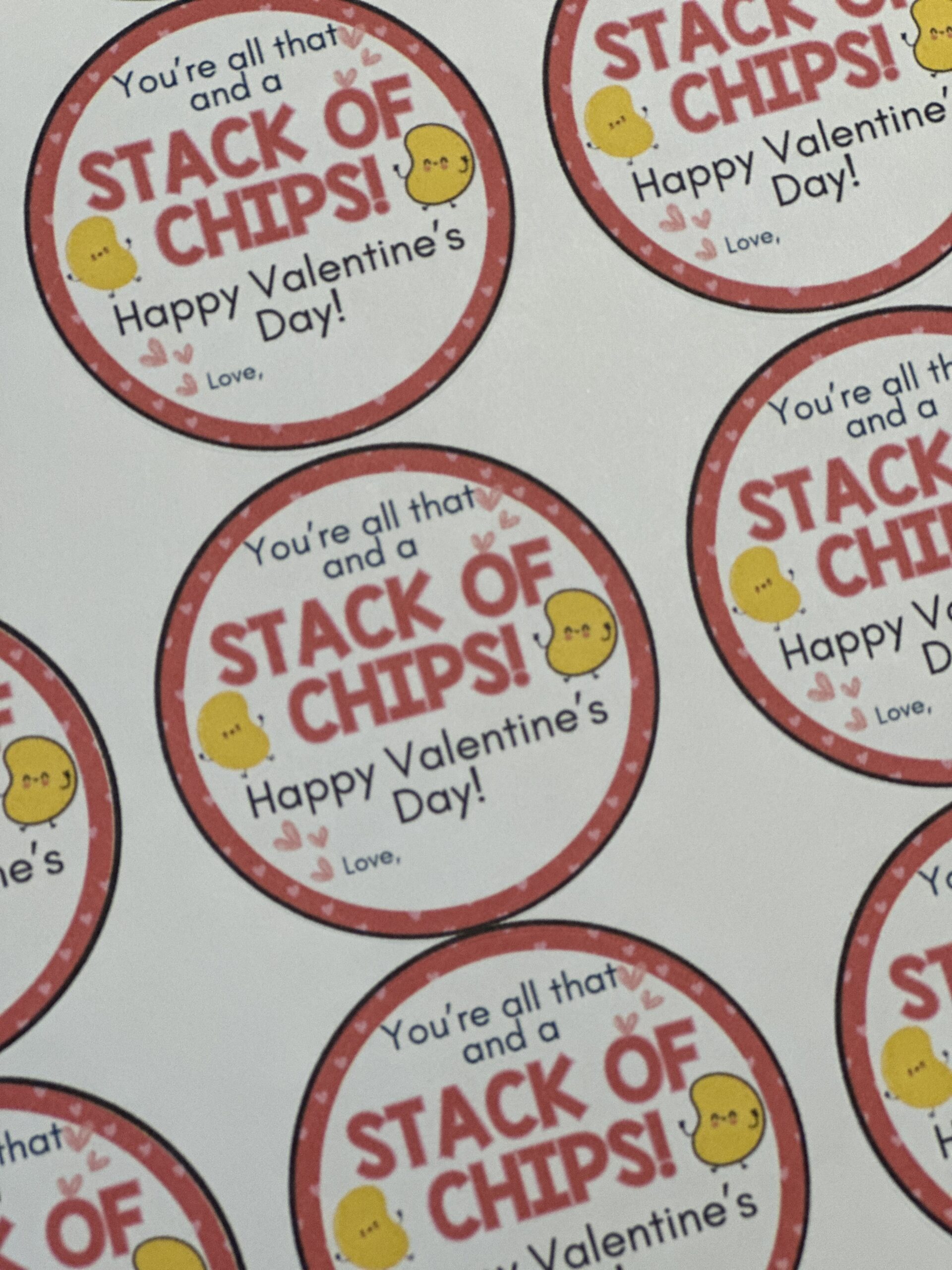 14 Editable You're All That And A Stack of Chips Labels