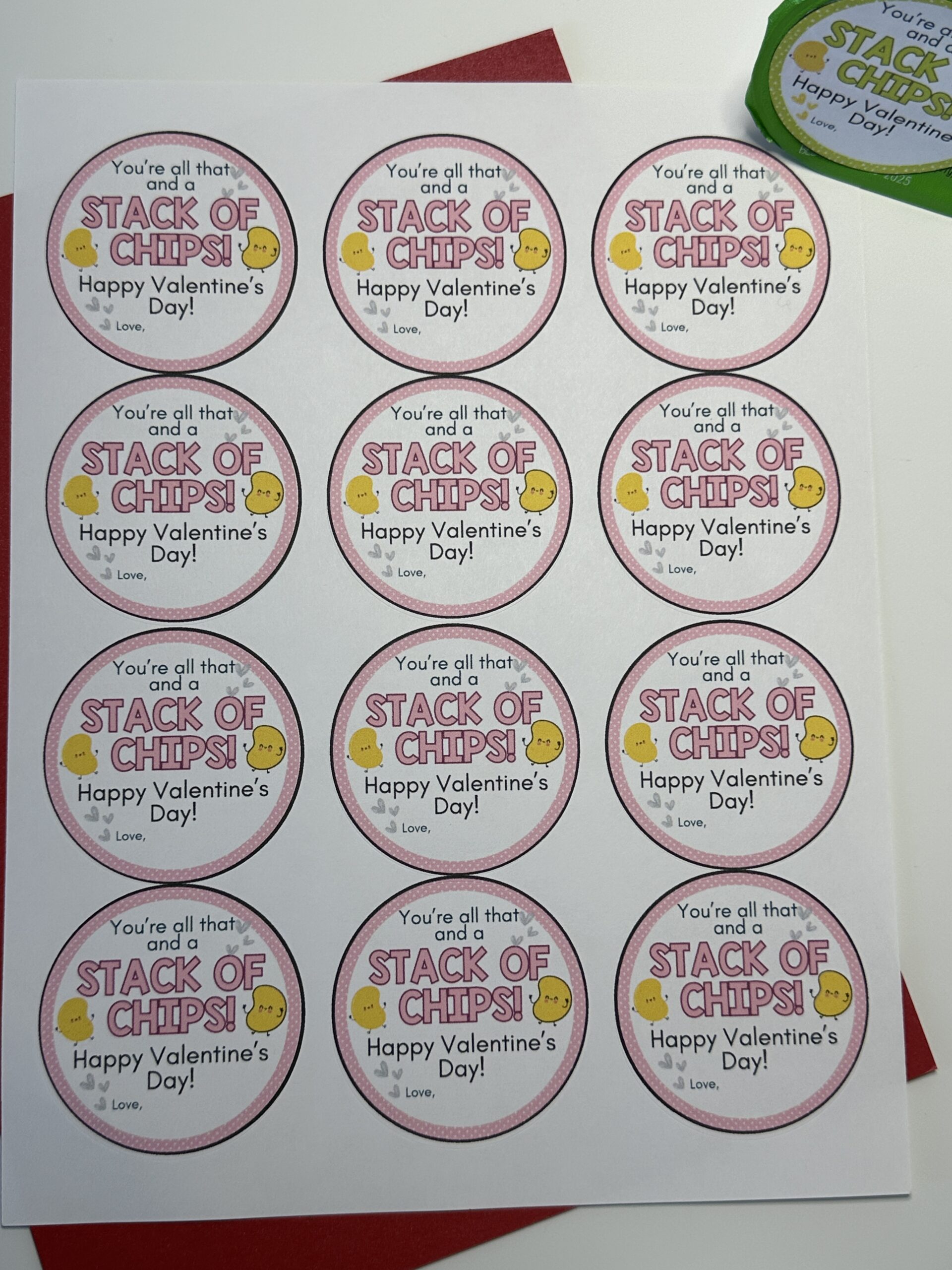 14 Editable You're All That And A Stack of Chips Labels