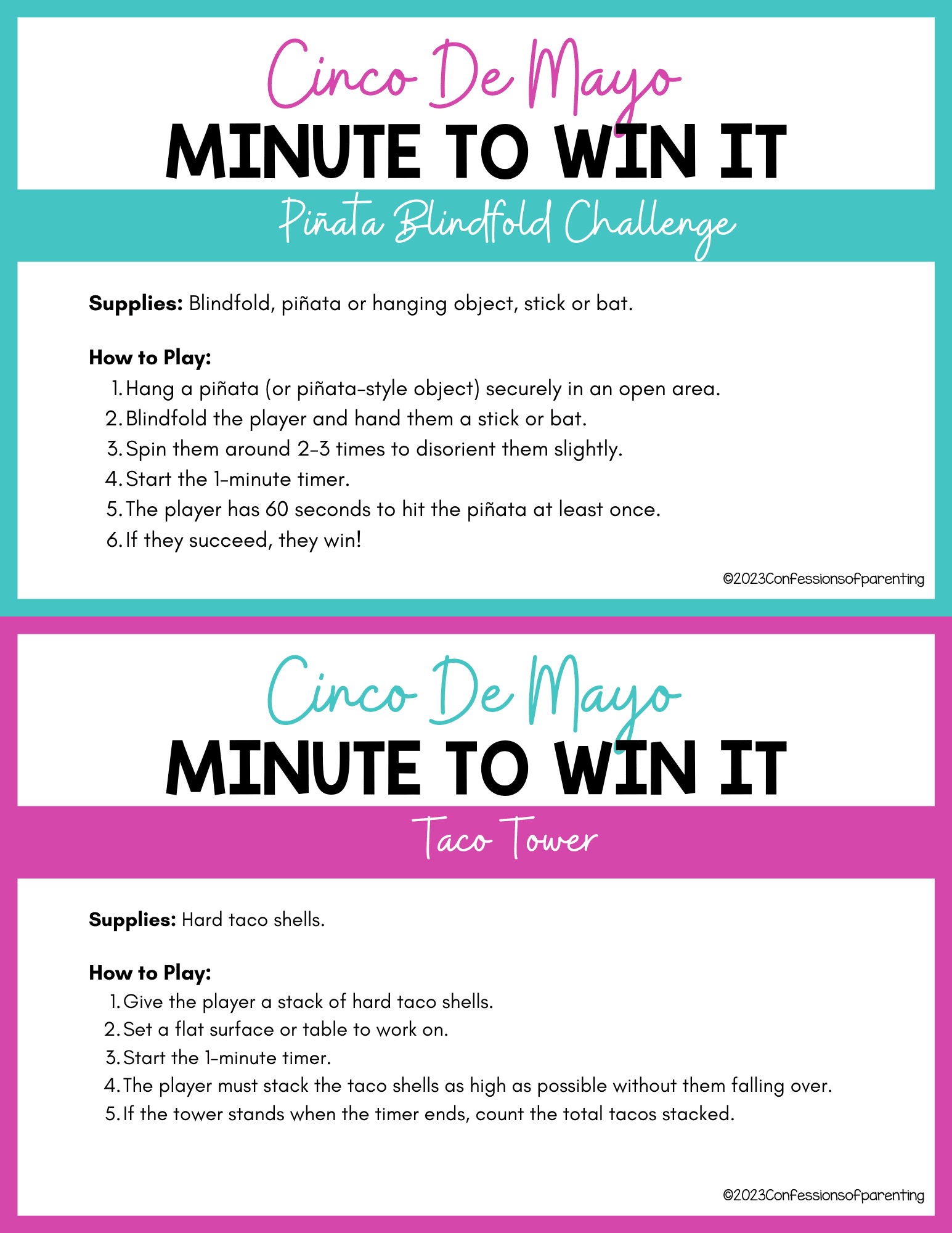 10 Fun Cinco De Mayo Minute to Win It Ideas