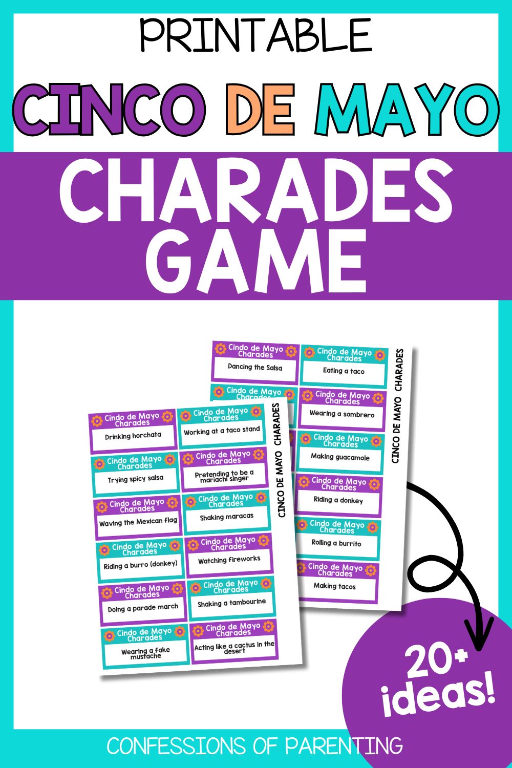 24 Fun Cinco de Mayo Charades Ideas + Printable Cards