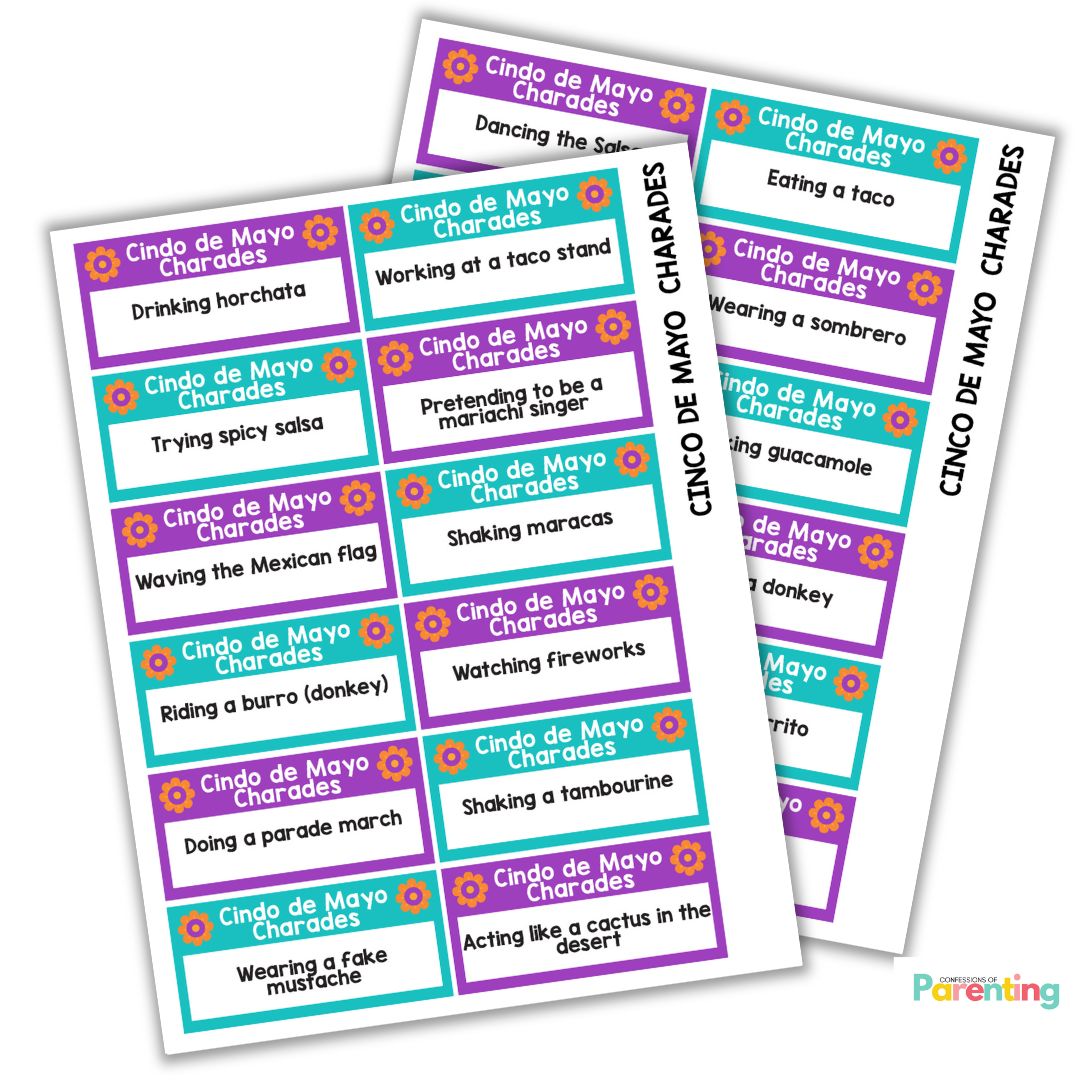 24 Fun Cinco de Mayo Charades Ideas + Printable Cards