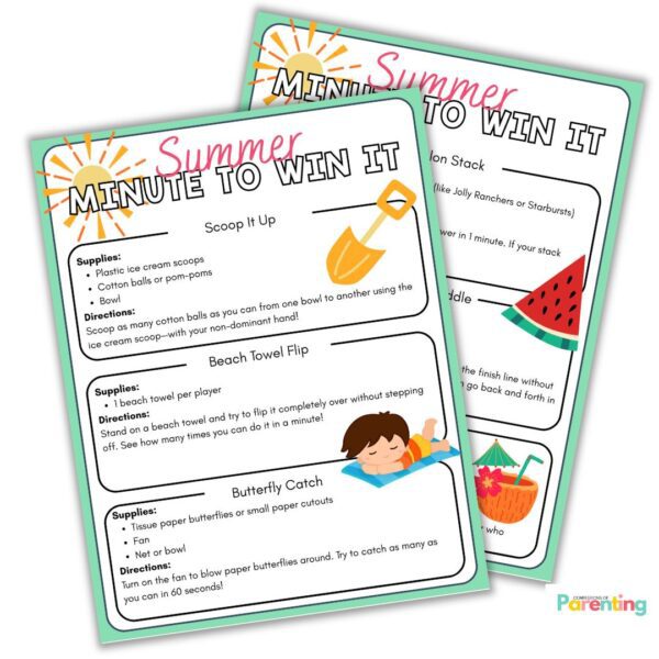 25 Fun Summer Minute to Win It Games for Families