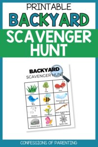 Free Backyard Scavenger Hunt Printable for Kids