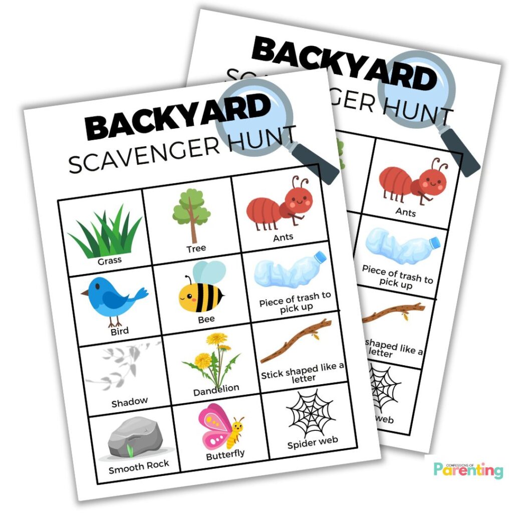 Free Backyard Scavenger Hunt Printable for Kids