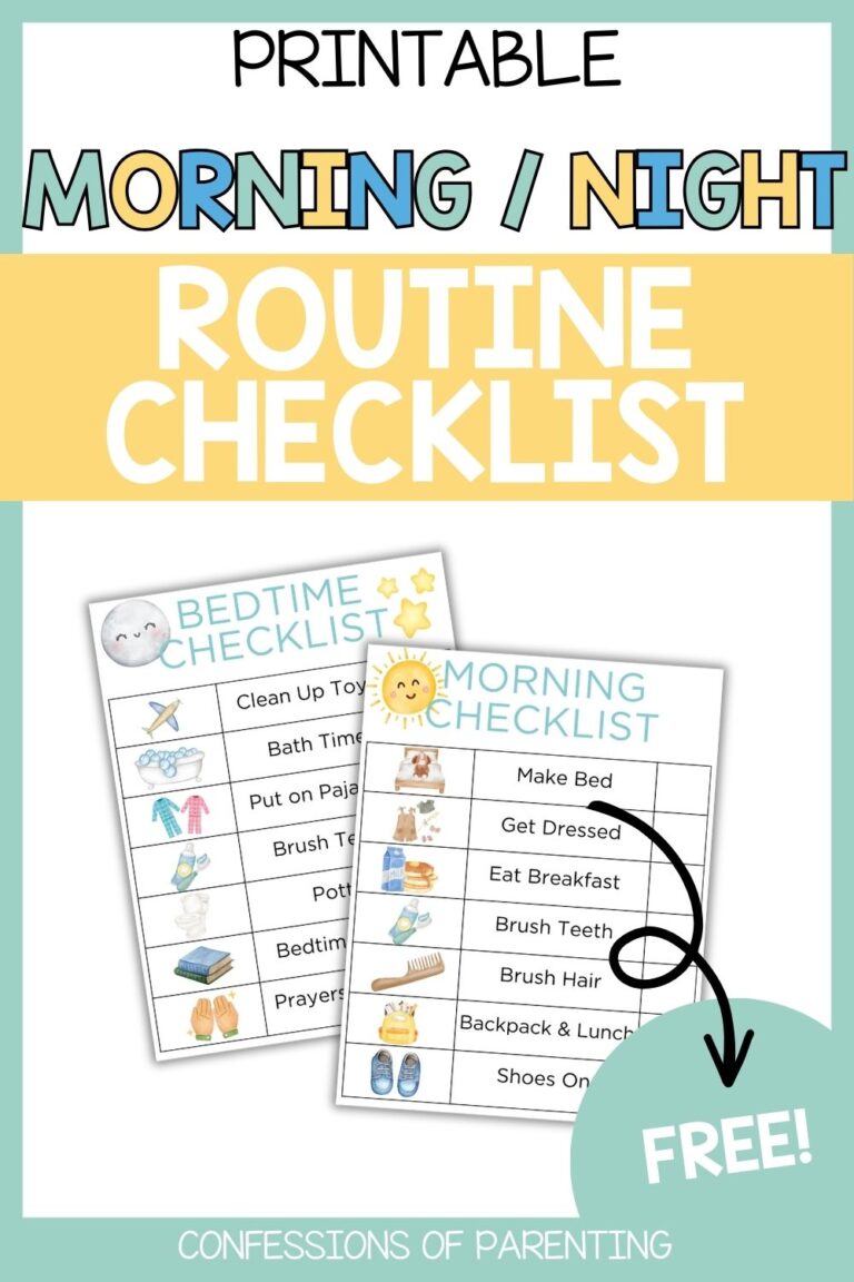Free Printable Morning and Bedtime Routine Checklist for Kids