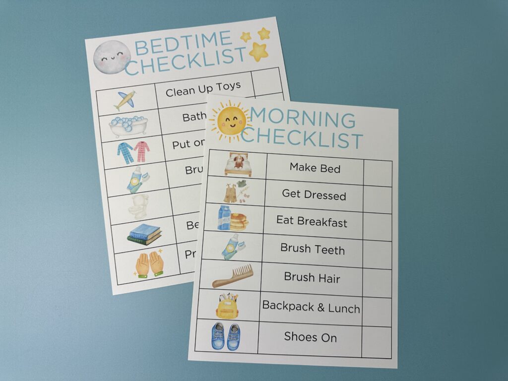 Free Printable Morning and Bedtime Routine Checklist for Kids
