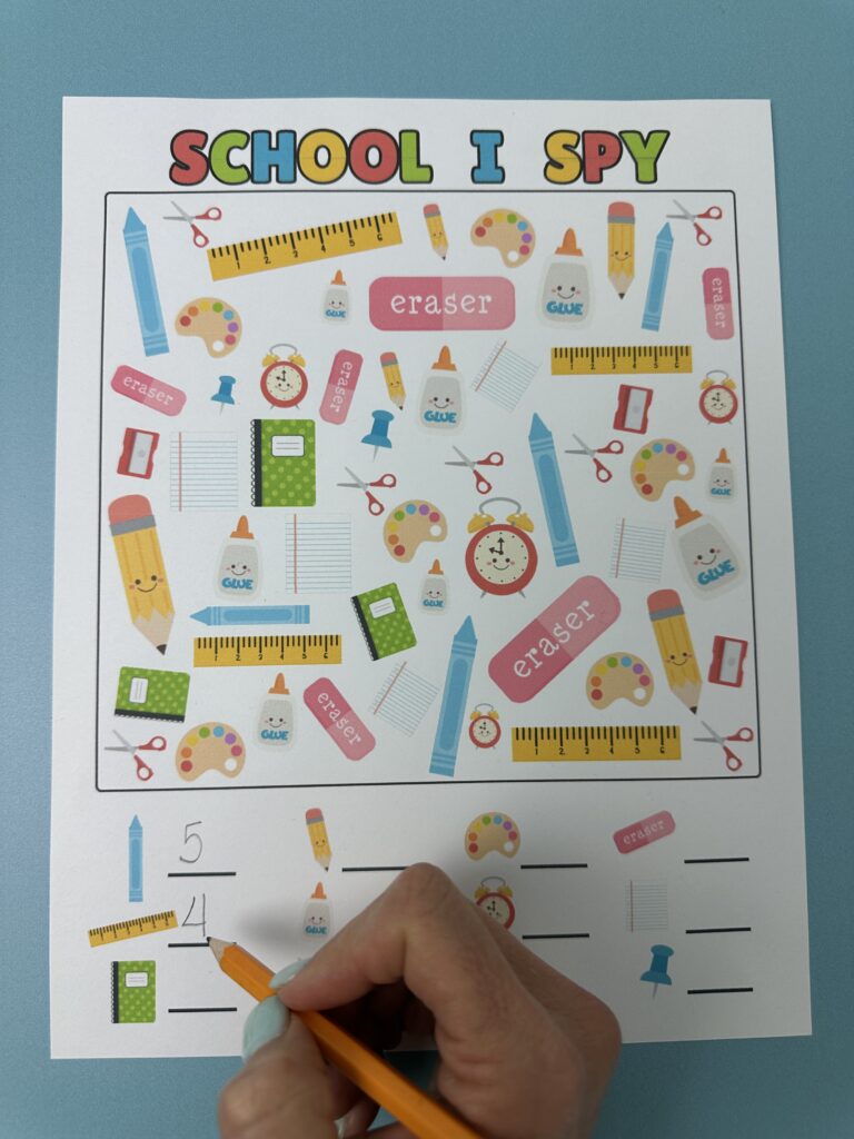 Free Printable School I Spy Game (Back to School Fun!)