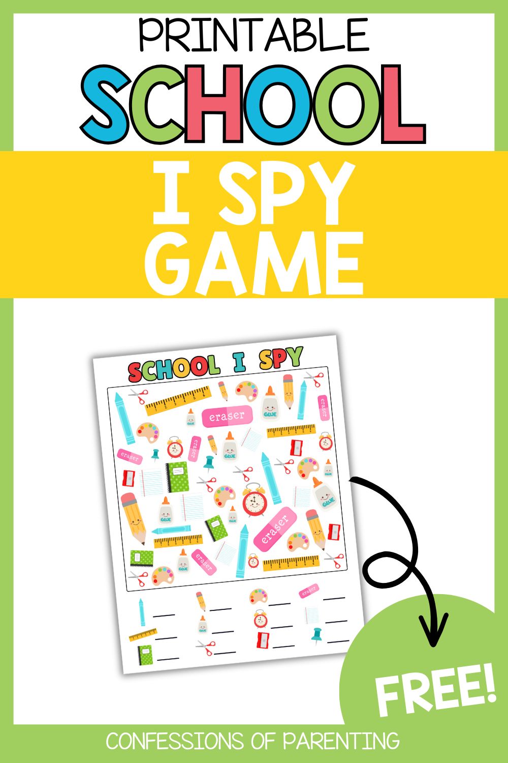 Free Printable School I Spy Game (Back to School Fun!)