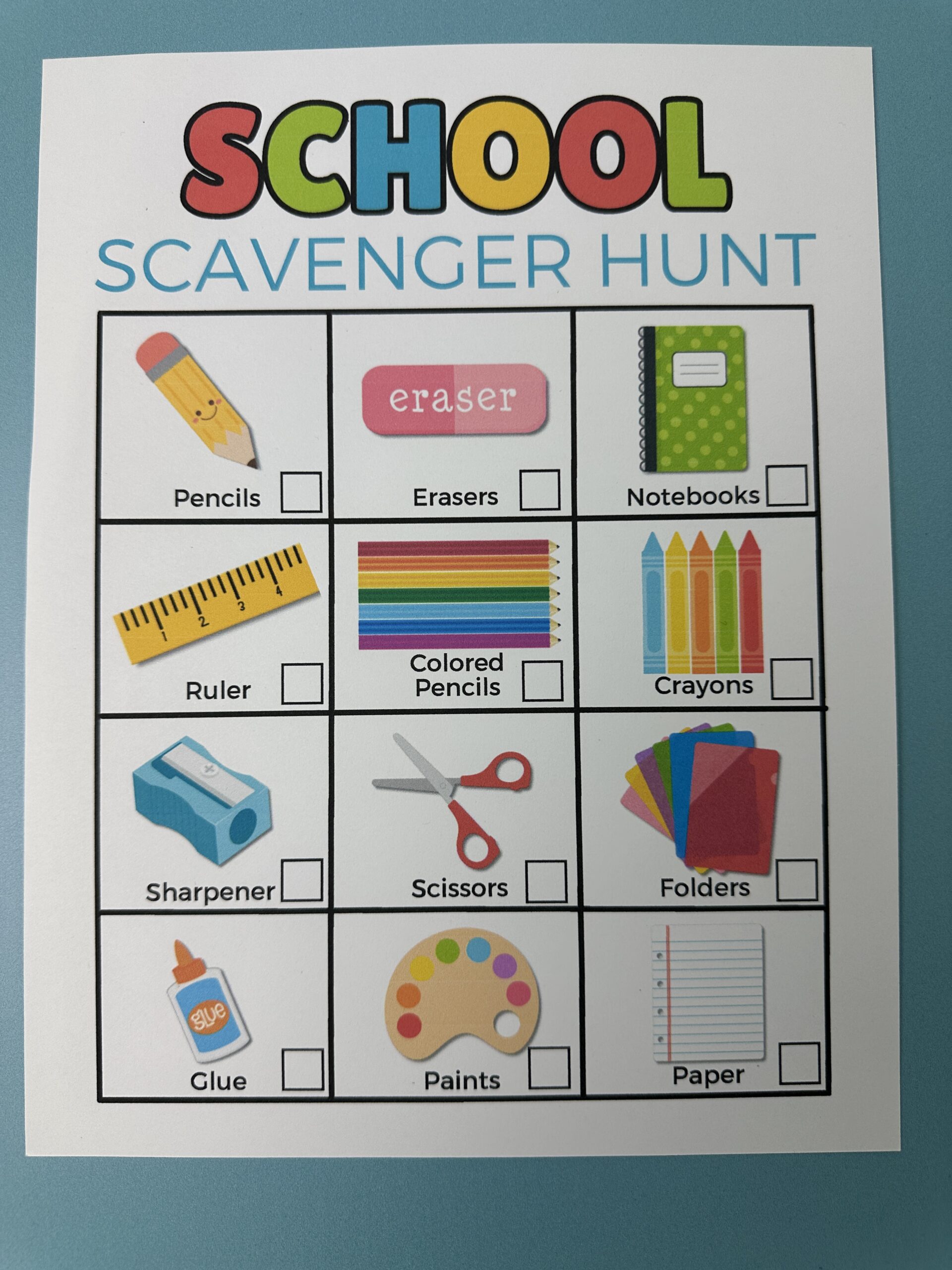Back to School Scavenger Hunt Printable (Free Download!)