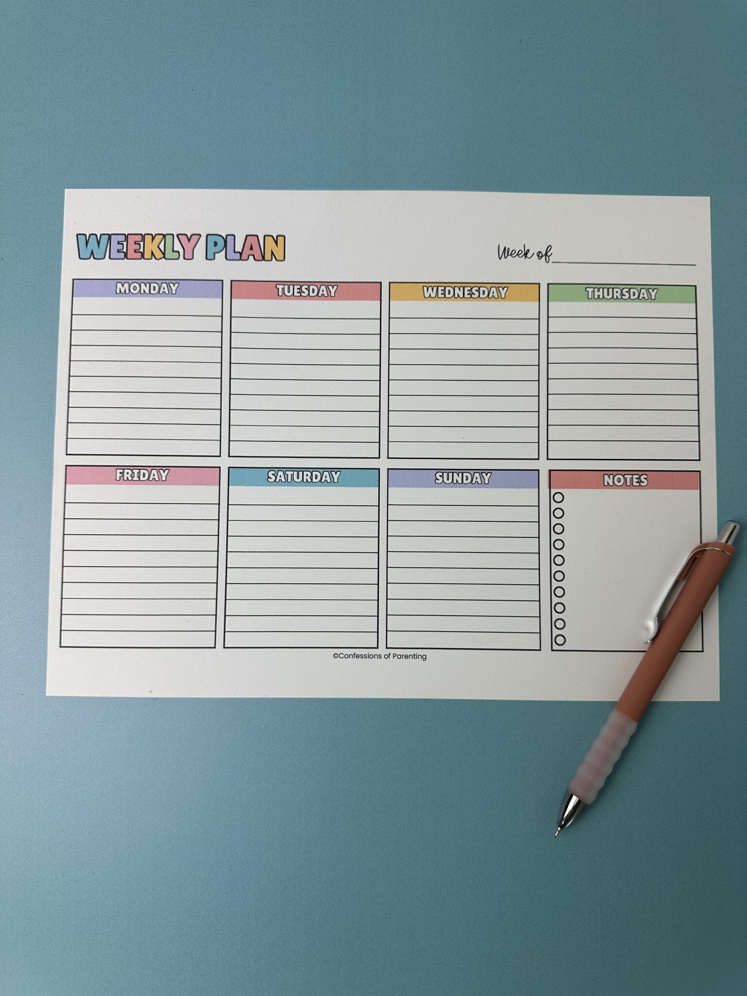 Free Weekly Planner Printable to Organize Your Family Life
