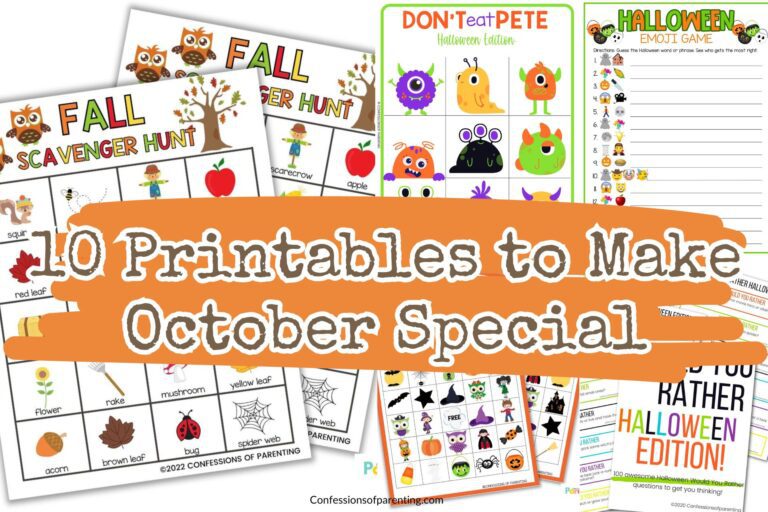 10 Free Printables to Make Your October Family Nights Special