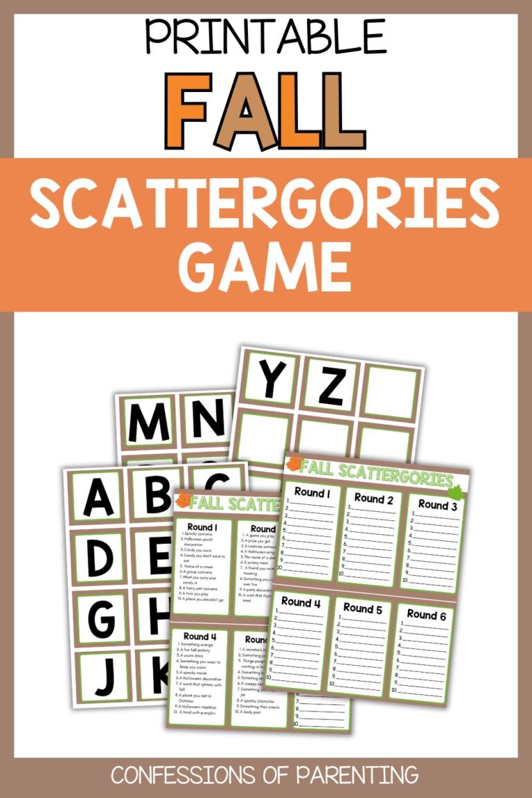 Fall Scattergories (Free Printable Game for Kids & Families)