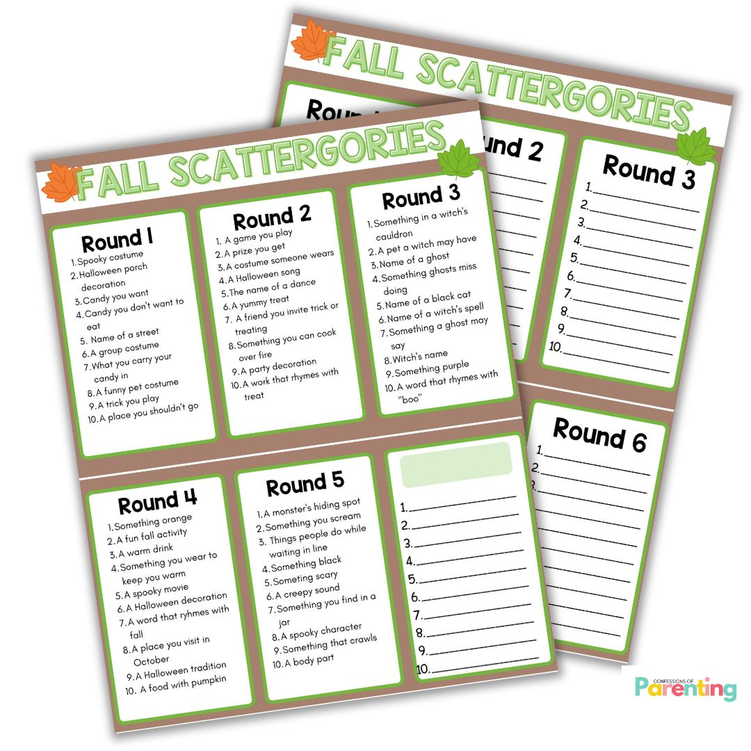 Fall Scattergories: A Hilarious Game for Cozy Afternoons