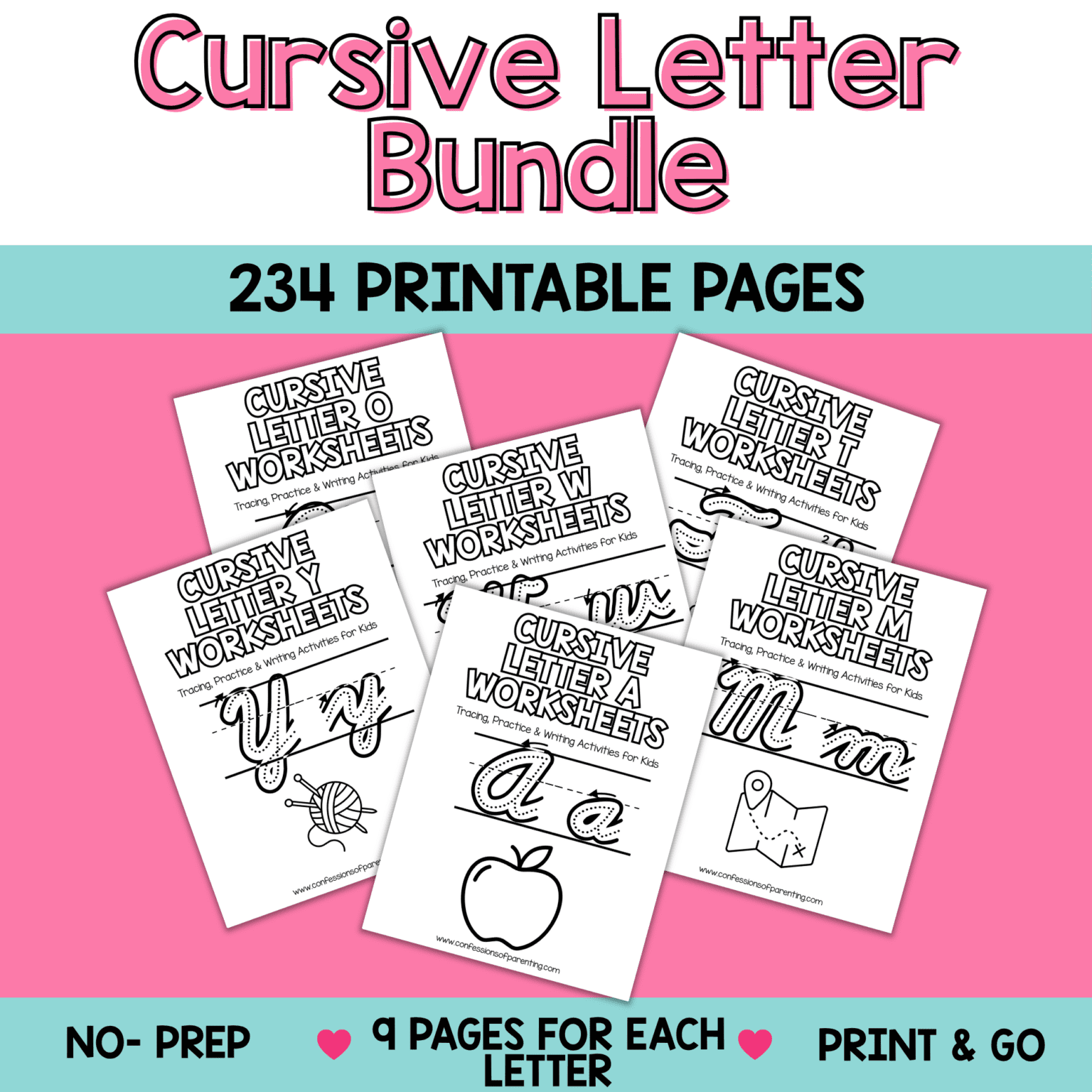 Cursive Worksheets A–Z (Free Printable Cursive Practice for Kids)