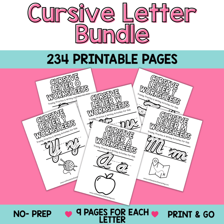 Cursive Worksheets A–Z (Free Printable Cursive Practice for Kids)