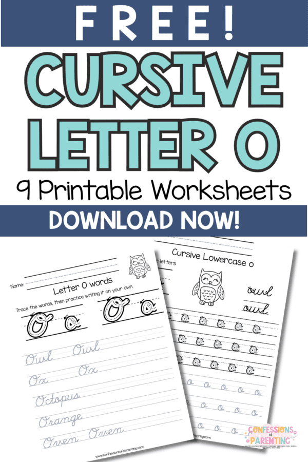 Cursive Letter O Worksheets (Free Printable for Kids)