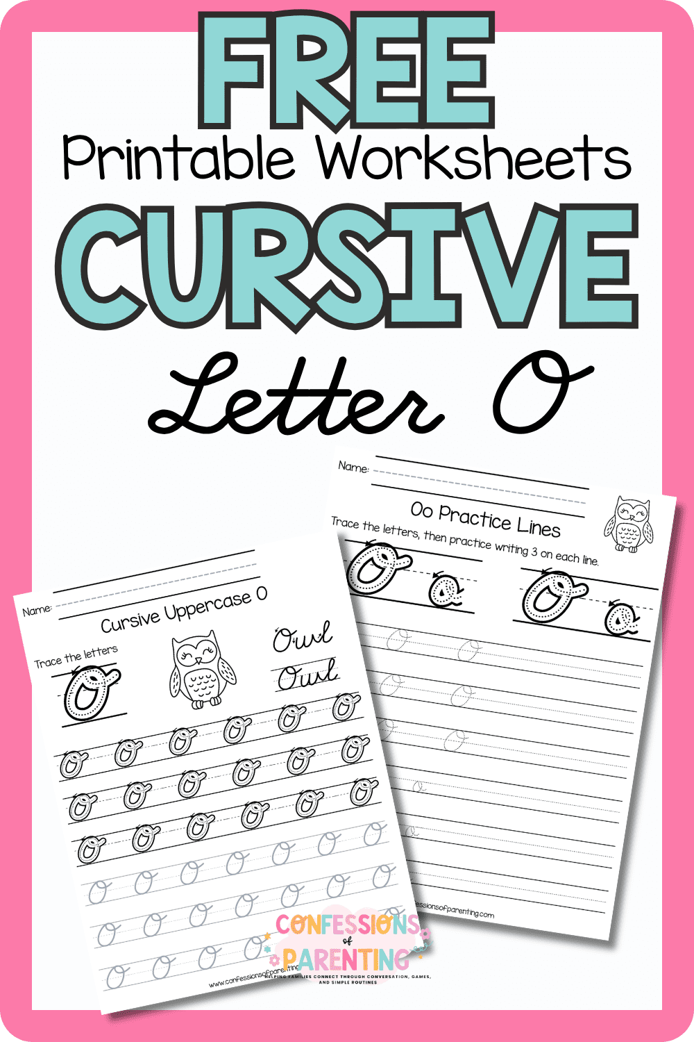 Cursive Letter O Worksheets (Free Printable for Kids)