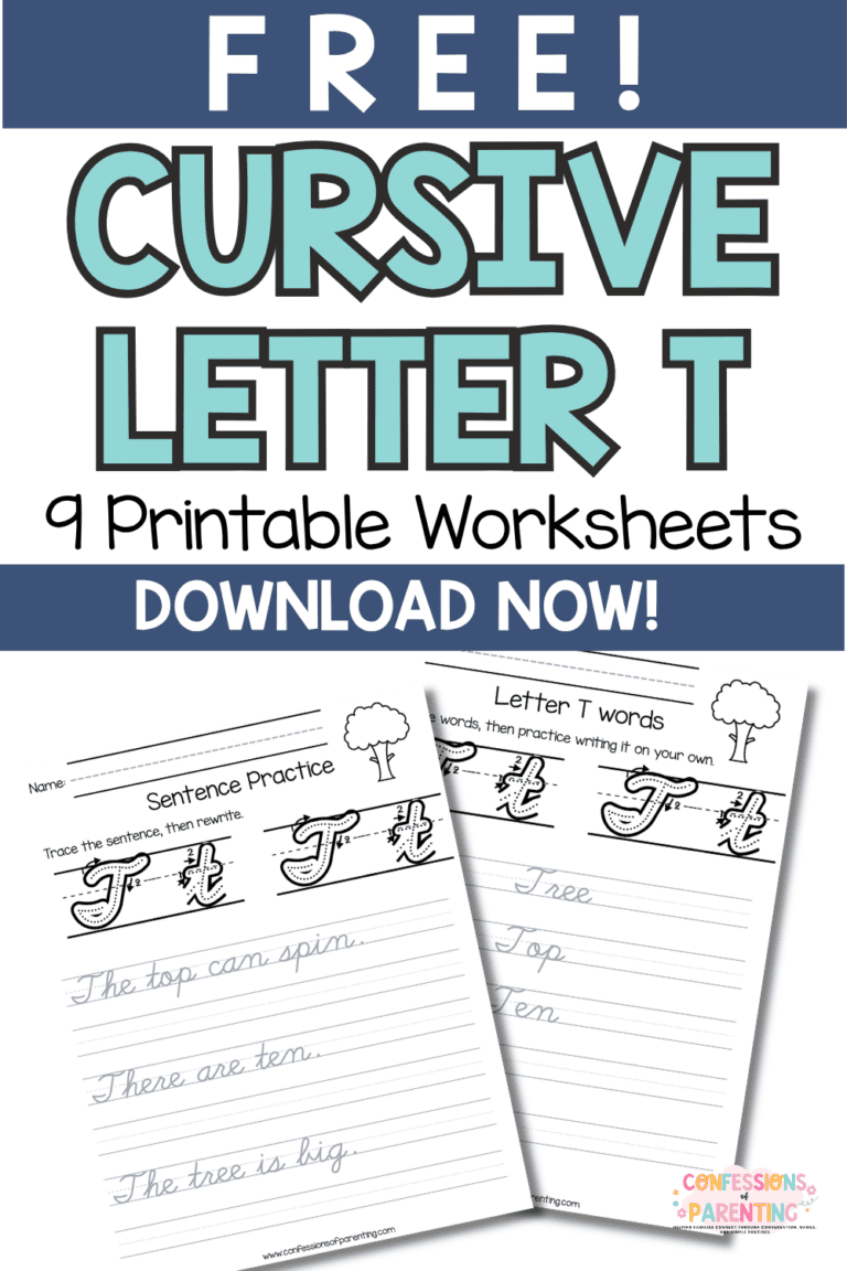 Cursive Letter T Worksheets (Free Printable for Kids)